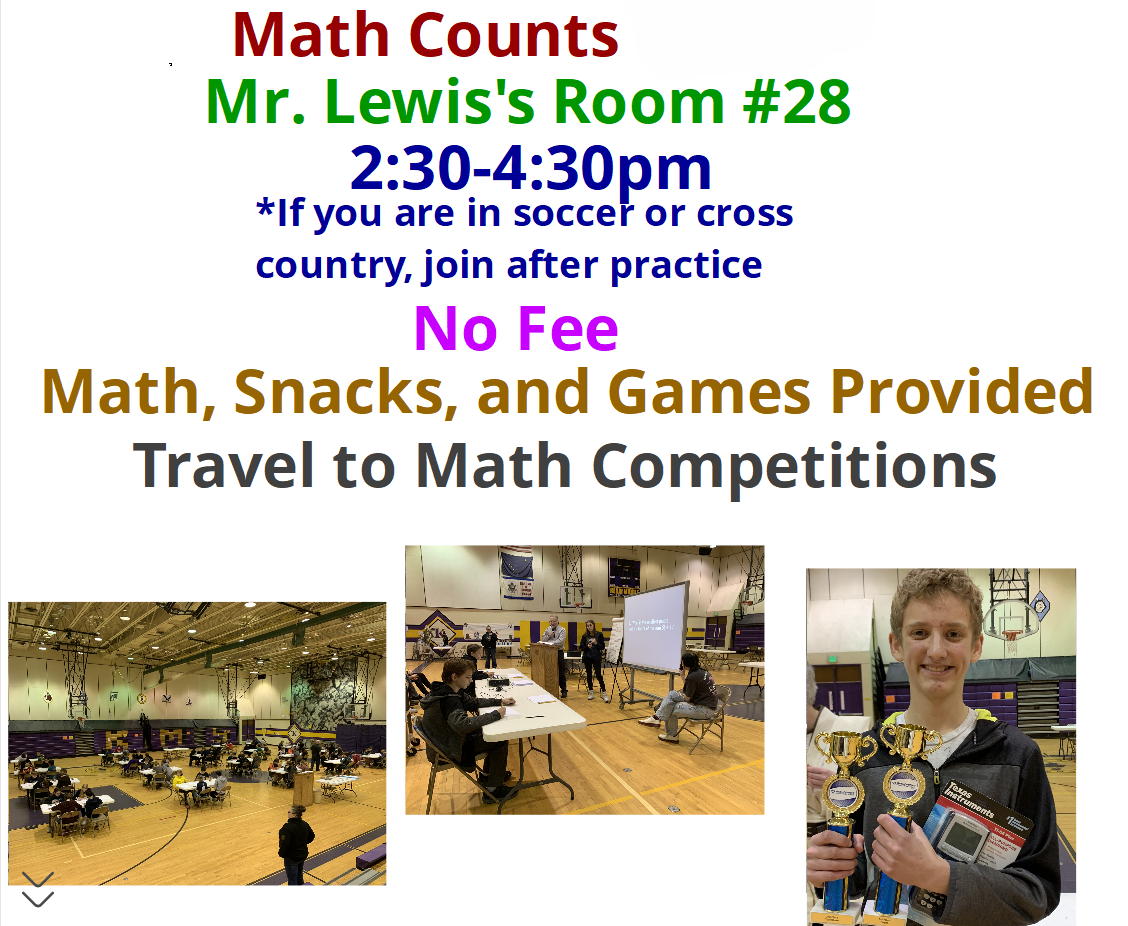 MATH COUNTS CLUB- WEDNESDAYS – Kenai Middle School