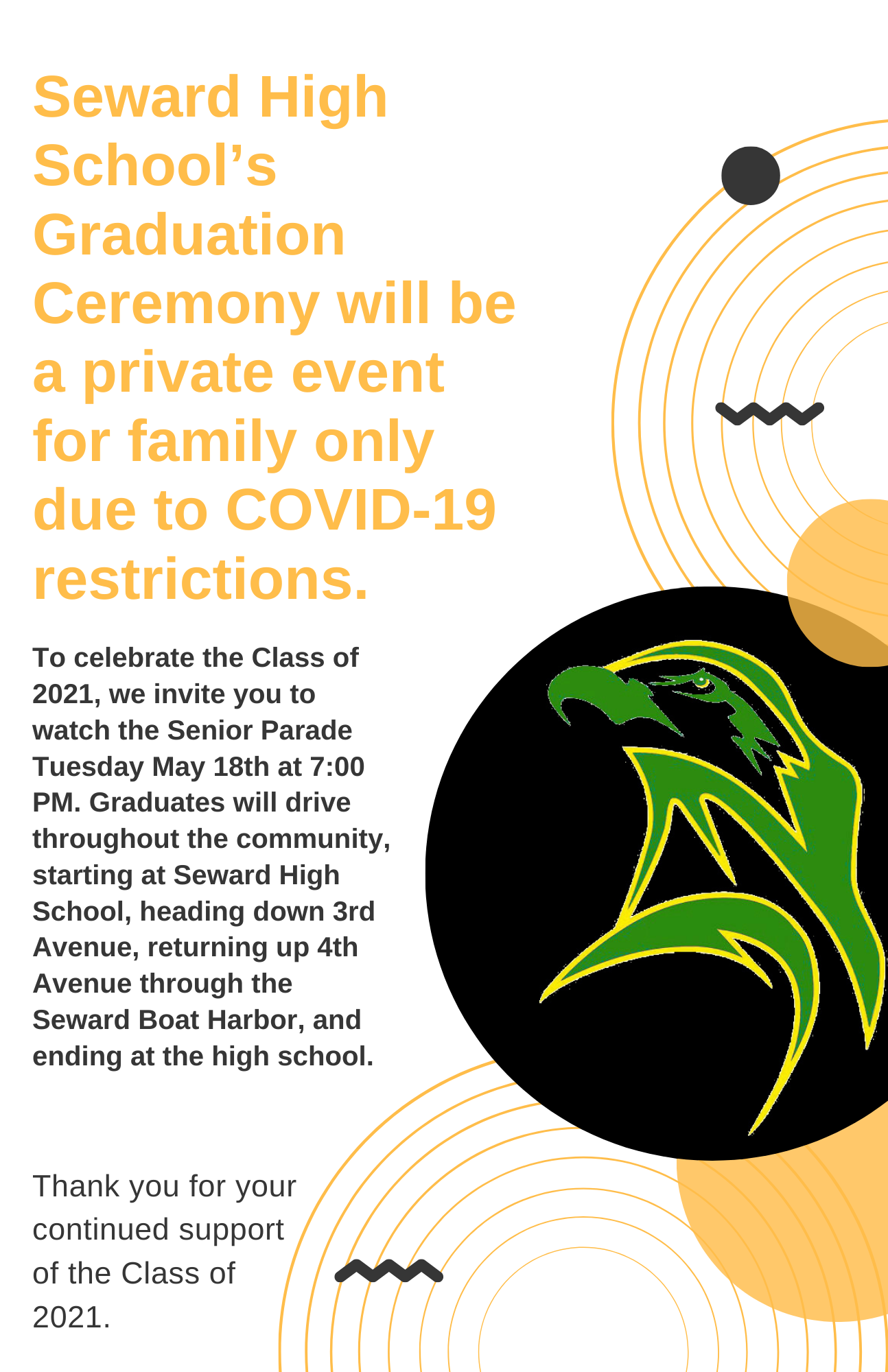 2021 Senior Parade Announcement – Seward High School