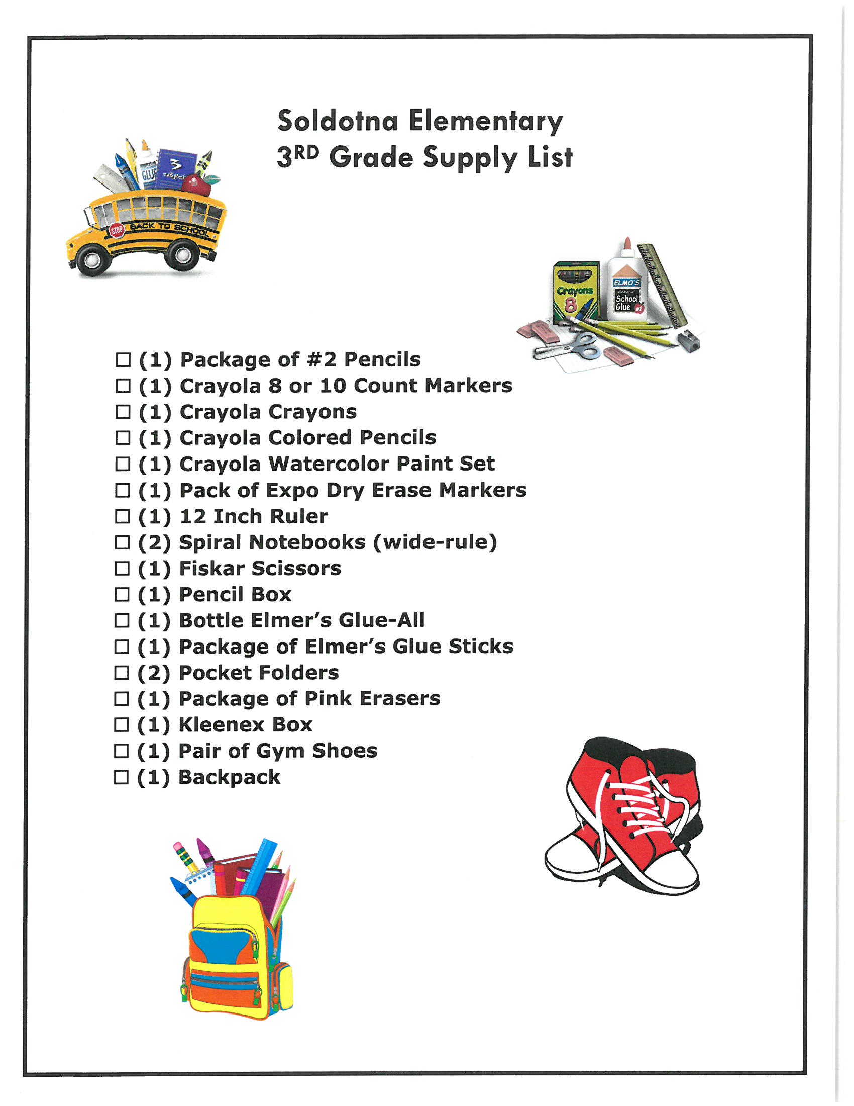 Schoool Supply Lists – Soldotna Elementary School